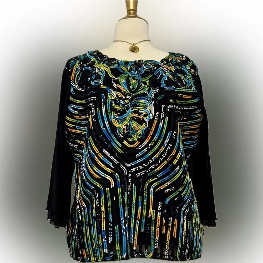 Tops | City Girl Bold Bright Top | Poshmark